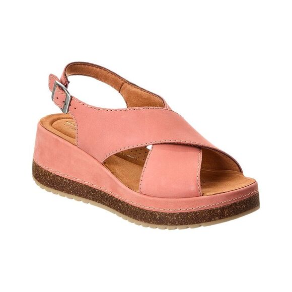 Clarks | Shoes | Clarks Kassanda Step Nubuck Wedge Sandals | Poshmark
